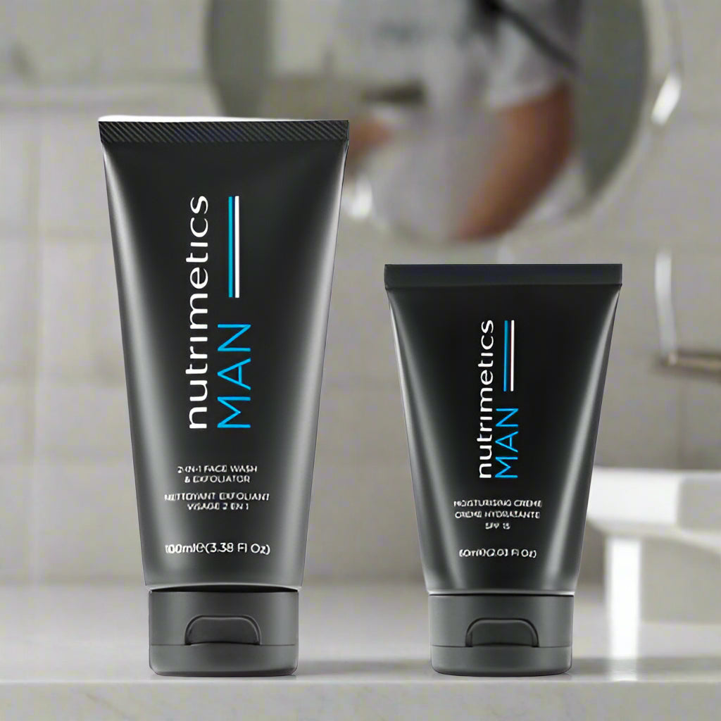 MAN Nutrimetics Men's Face Wash & Exfoliator and Moisturiser Duo – The ...